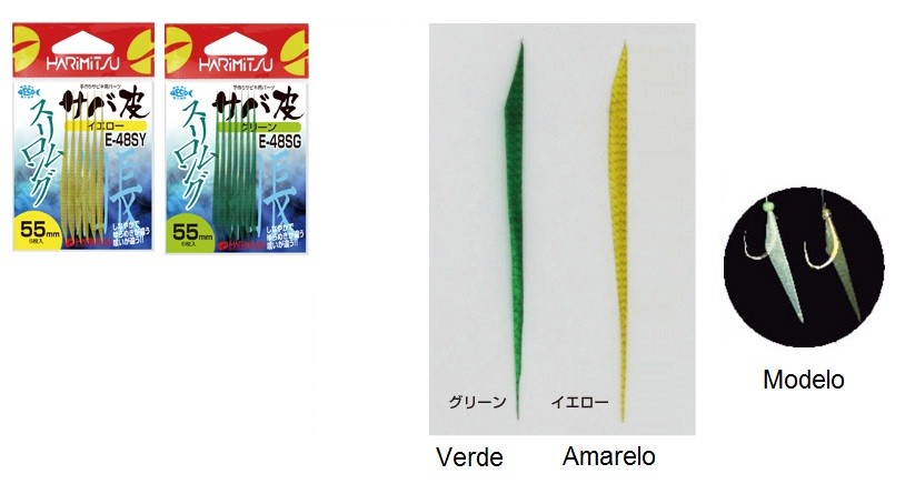 Maripesca | Pele Sabiki Harimitsu - Slim Long E-48 - 55mm - (6 unid) - Não acompanha anzol ...
