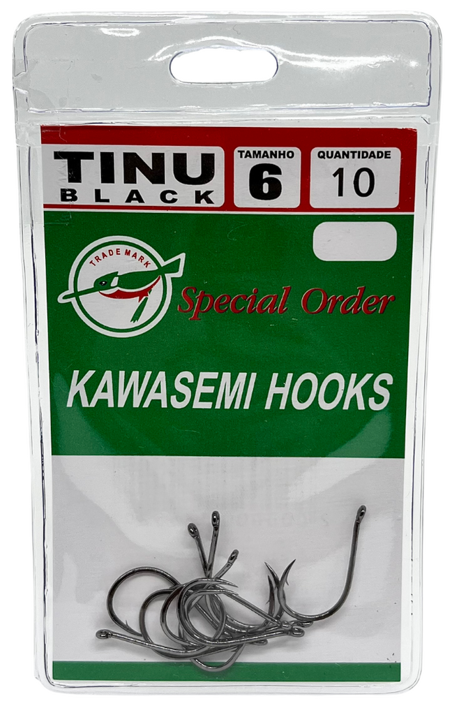 Maripesca | Anzol Kawasemi Tinu Black 6 - c/ Fisga - (10 unid)