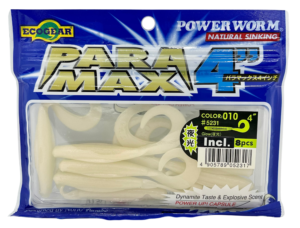 Maripesca | Isca Soft Ecogear ParaMax 4" - 10.1cm - 8 unid - (Cores a escolher)